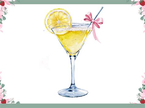 Coquette Lemon Drop With A Pink Bow Png Graphic By Digital Inkwells