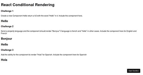 React Conditional Rendering Forked Codesandbox