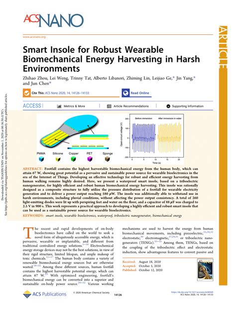PDF Smart Insole For Robust Wearable Biomechanical Energy Harvesting