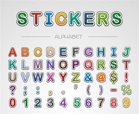 Premium Vector Stickers Alphabet Vector Font