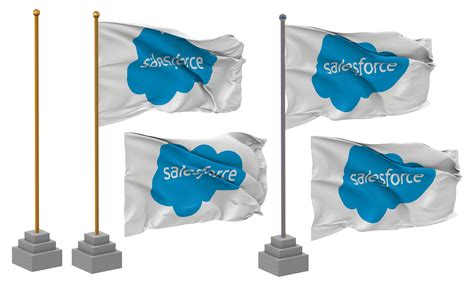 Salesforce Inc Flag Waving Different Style With Stand Pole Isolated 3d Rendering 32065000 Png