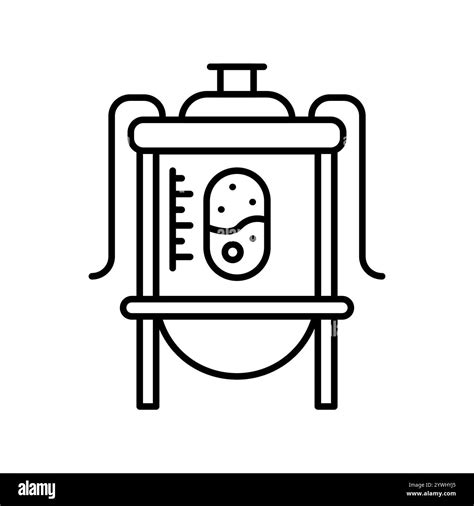 Bioreactor Black Line Icon Vector Isolated Element Editable Stroke Stock Vector Image And Art
