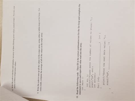 Solved 8 Write The Code To Declare And Initialize An Array