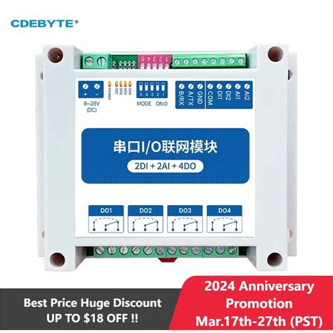 Iot Rs485 Ma01 Aacx2240 Modbus Rtu I O Network Modules With Serial Port 4 Switch Output