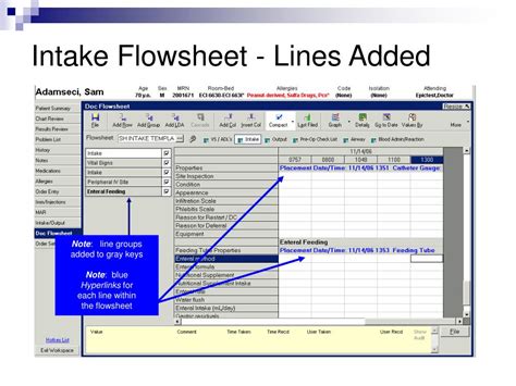 Epic Flowsheet Template