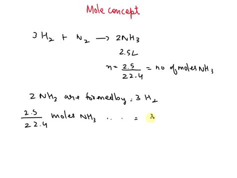 calculate the volume of h2 required to react completely with 3l of n2