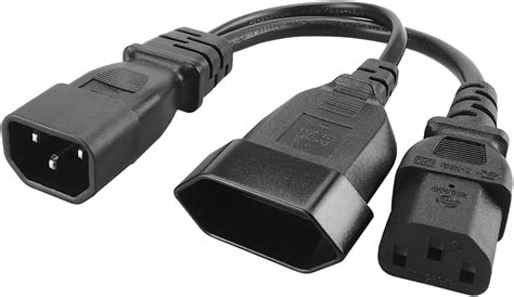 Jorindo 0 32m 1ft Iec320 C14 To C13 Eu4 0mm Y Splitter Power Cable Cord，c14 Plug To