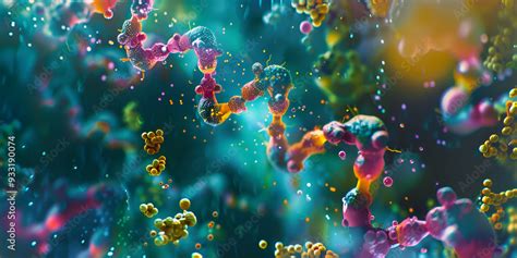 Vibrant Dna Single Strand Chemical Formula Bokeh Background Vibrant