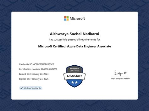 Aishwarya Nadkarni On Linkedin Certified Azuredata Dp203