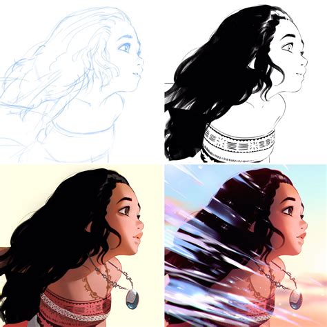 Moana Process Steps Kuvshinov Ilya Concept Art Disney Moana Process Steps Kuvshinov Ilya Concept Art Disney
