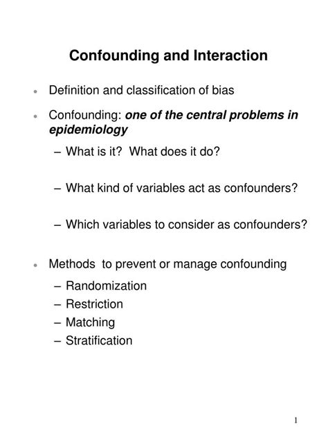 Ppt Confounding And Interaction Powerpoint Presentation Free