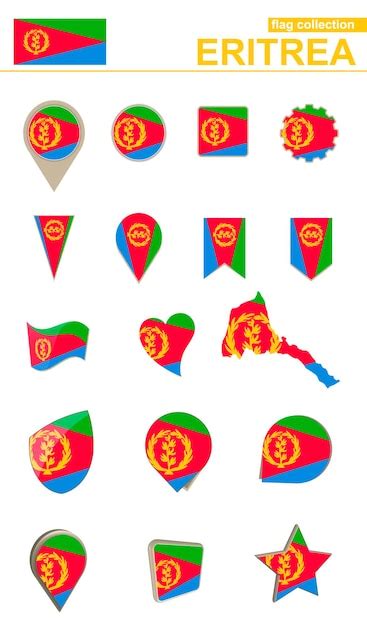 Premium Vector Eritrea Flag Collection Big Set For Design
