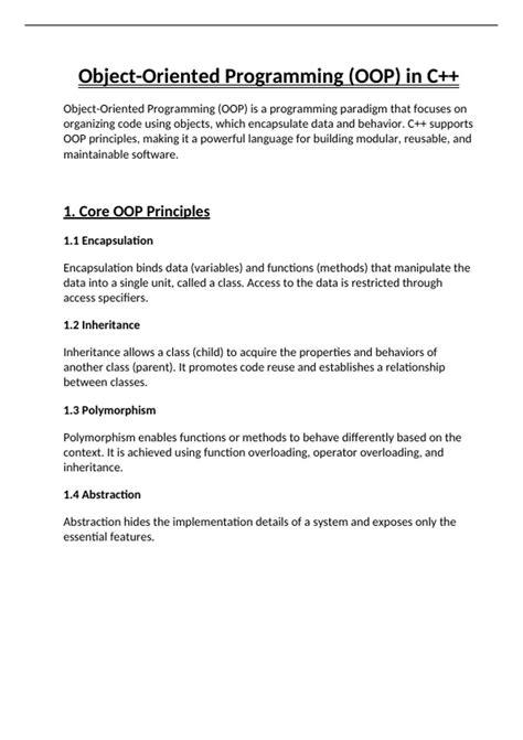 Object Oriented Programming In C A Complete Guide With Examples Computer Science Stuvia Us