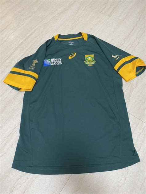 【目立った傷や汚れなし】海外正規品 アシックス製 美品 ラグビーワールドカップ 2015 南アフリカ共和国代表チーム レプリカ ユニフォーム