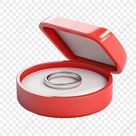 격리된 내부에 링이 있는 3d 렌더링 빨간색 링 상자반지큐핏 Png 일러스트 무료 다운로드 Lovepik