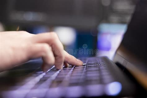 Programmer Typing On Keyboard Designing Software Extreme Close Up
