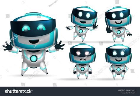 Robot Characters Vector Set Robotic 3d Stock Vector Royalty Free 2158273527 Shutterstock