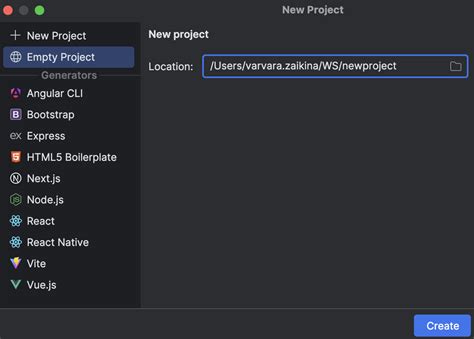 Creating Projects Webstorm Documentation