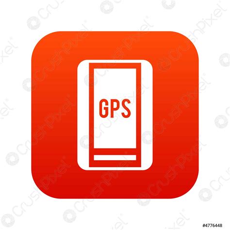Global Positioning System Icon Digital Red Stock Vector 4776448 Crushpixel