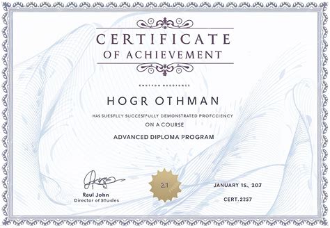 Premium Vector A Certificate Of A Award For A Certificate Of Achievement