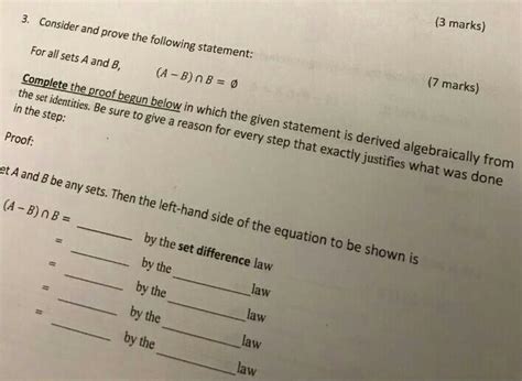 Solved Marks Consider And Prove The Following Chegg Com
