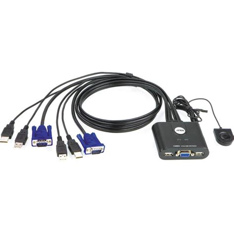 Aten Cs22u 2 Port Usb Vga Cable Kvm Switch With Remote Port Selector