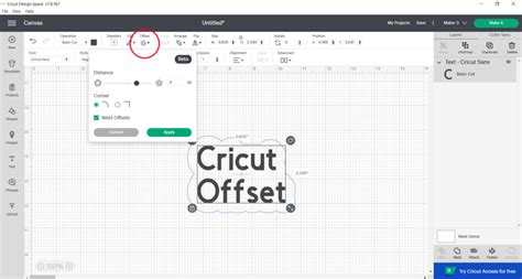 How To Use Offset In Cricut Design Space