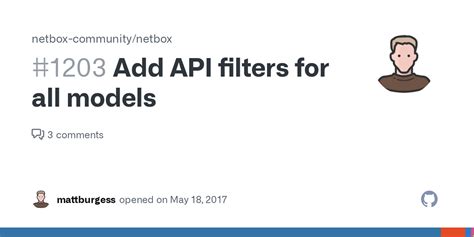 Add Api Filters For All Models Issue Netbox Community Netbox Github