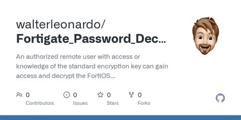 GitHub Walterleonardo Fortigate Password Decrypt An Authorized