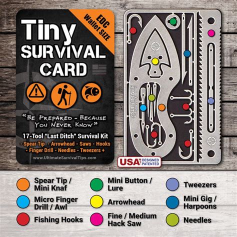 Tiny Survival® Edc Camping Card 20 Ultimate Survival Tips