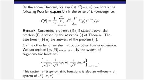 Solved Problem We Consider The Fourier Expansion Of The