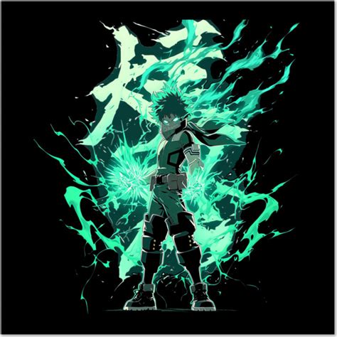 Izuku Midoriya Deku Glowing Green Aura Izuku Midoriya Posters And