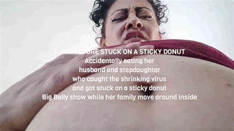 Giantess VORE STUCK ON A STICKY DONUT Accidentally Eating Her Husband And Stepdaughter Who