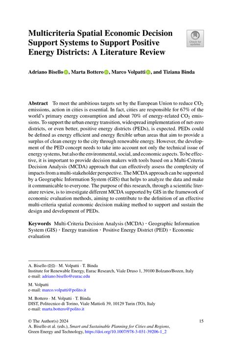 Pdf Multicriteria Spatial Economic Decision Support Systems To Support Positive Energy