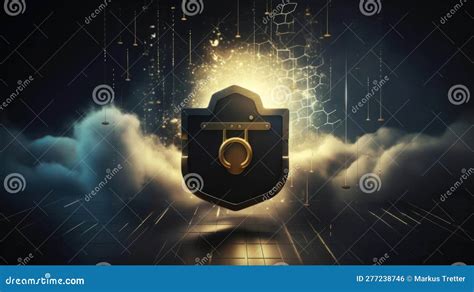 A Shield With A Display Of A Padlock Indicating The Security Measures For Cloud Computing