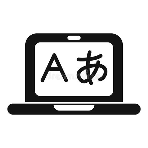 laptop displaying language translation icon representing online