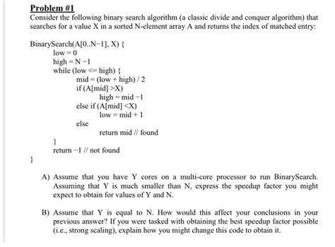 Solved Problem Consider The Following Binary Search Chegg
