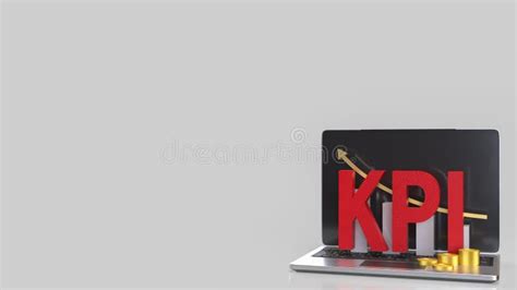 The Kpi And Chart On Notebook For Business Concept 3d Rendering Stock