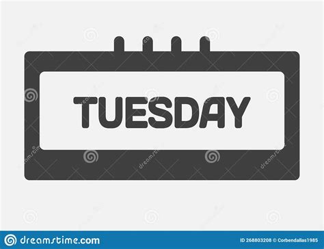 Template Icon Page Calendar Day Of Week Tuesday Stock Vector