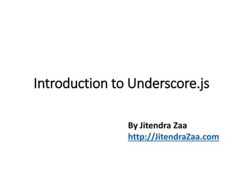 introduction to underscore js