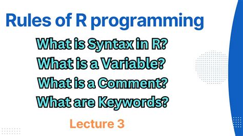 learn r programming syntax variables comments and keywords your