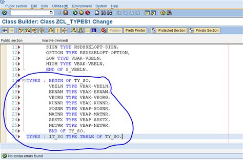 SAP TECH Global Class Types