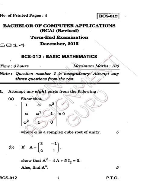 Bcs 012 D15 Compressed Pdf Equations Theoretical Computer Science