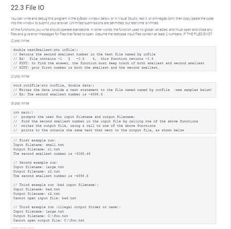 Solved 223 File 10 You Can Write And Debug This Program In