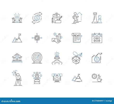 Cost Control Line Icons Collection Budget Expenses Optimization