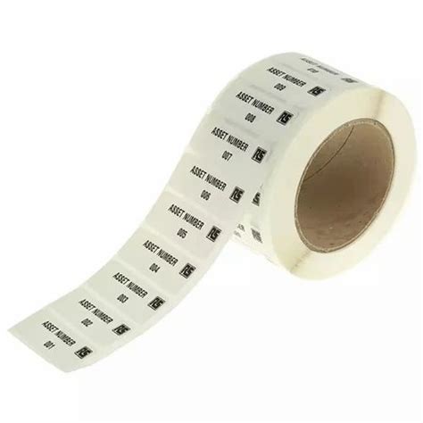 Rs Pro Adhesive Pre Printed Adhesive Label Asset Number Quantity 999