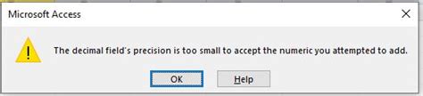Sql The Decimal Fields Precision Is Too Small To Accept The Numeric You Attempt To Add