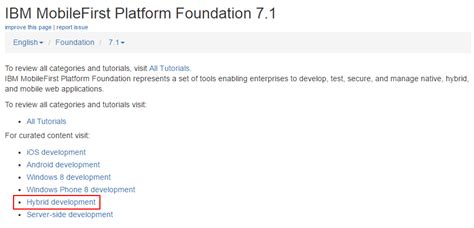 Where Is Hybrid Model In Mobilefirst 8 Stack Overflow