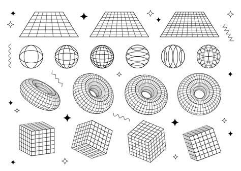 Premium Vector Set Of Black Line Graphic Elements Polygonal Models Of