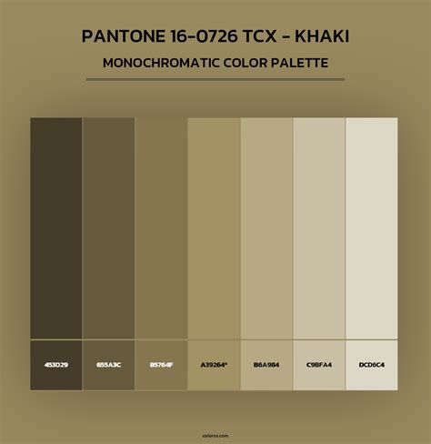 Pantone 16 0726 Tcx Khaki Color Palettes